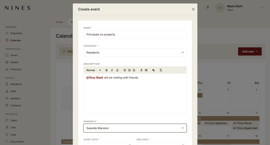 How do I add, edit, duplicate and delete events?